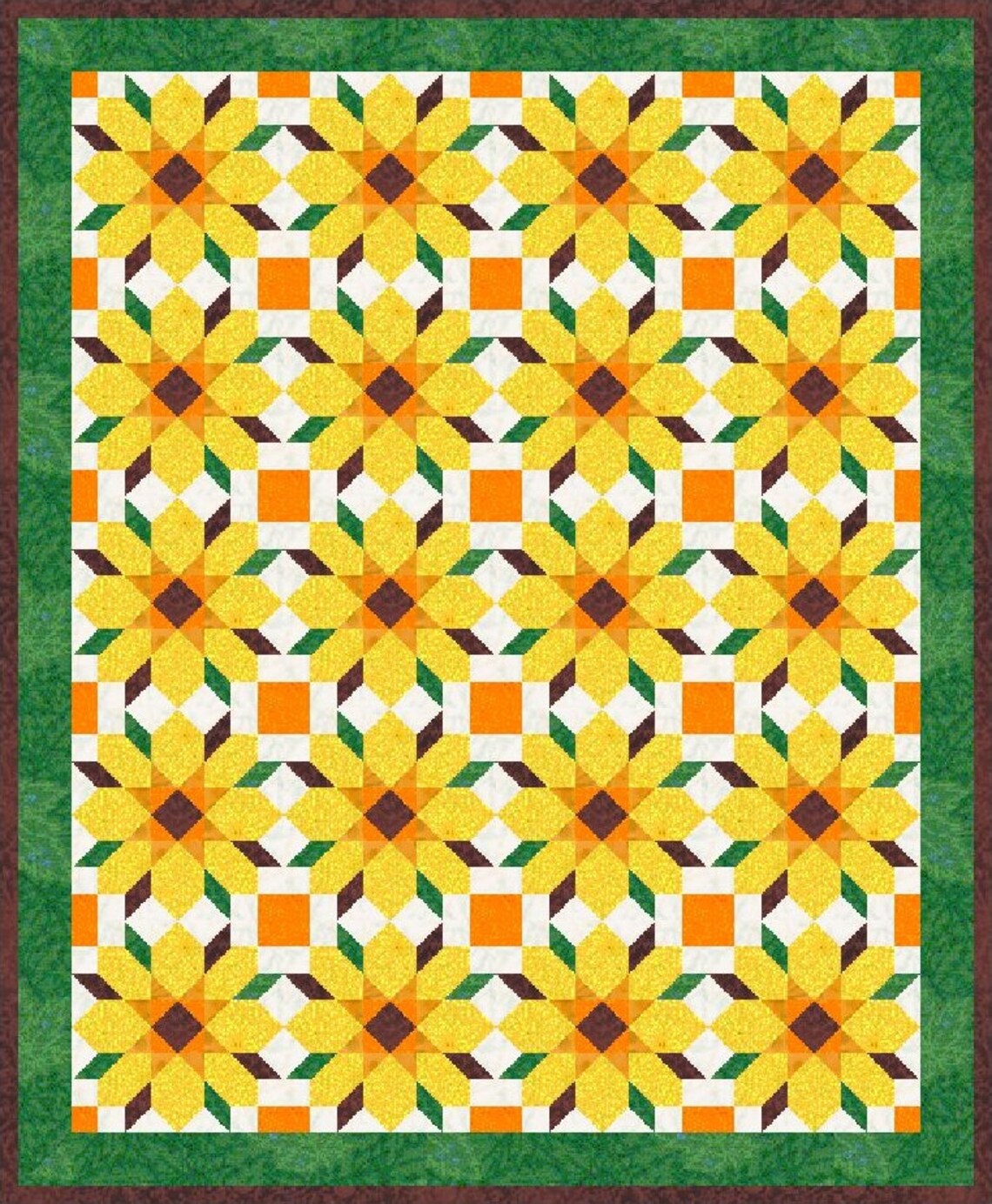 Digital Pdf|sunflower (2) Quilt Block Pattern|sunflower Quilt|modern ...