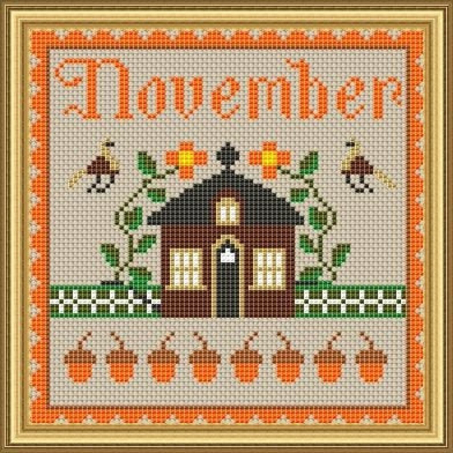 November Cross Stitch Pattern November Monthly Sampler - Etsy