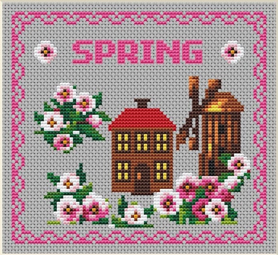 Cross Stitch Pattern Season Spring Cross Stitch Patternmill | Etsy