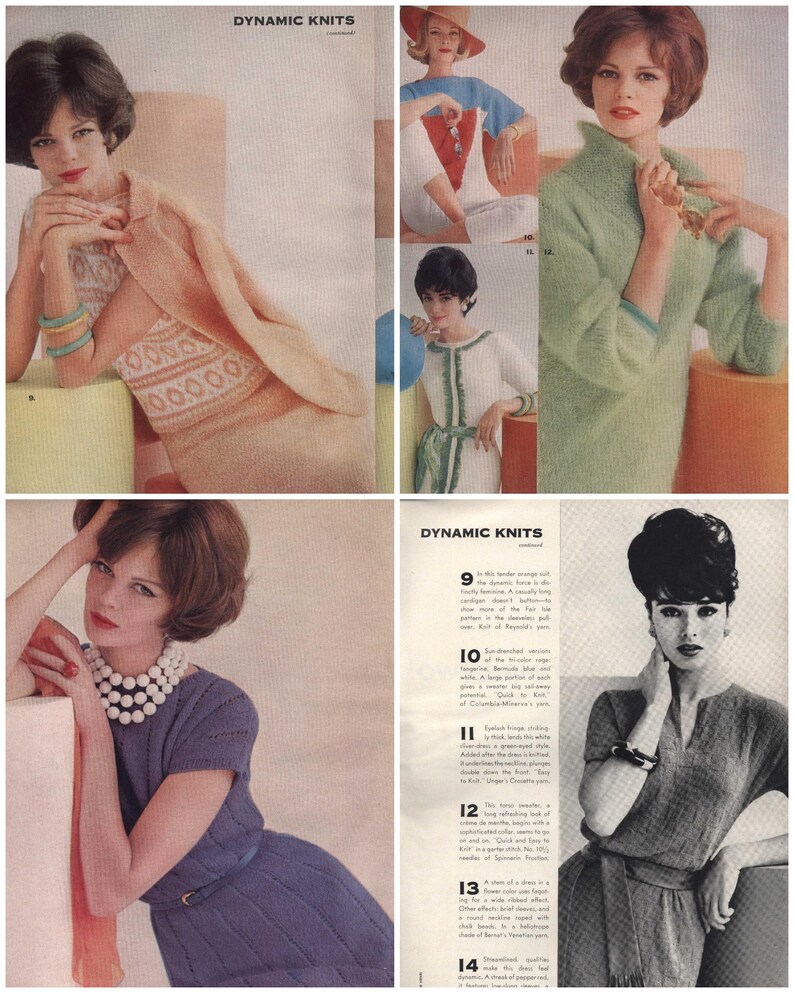 Vintage Vogue Knitting Magazine | Spring-summer 1962 (PDF Pattern) - Etsy