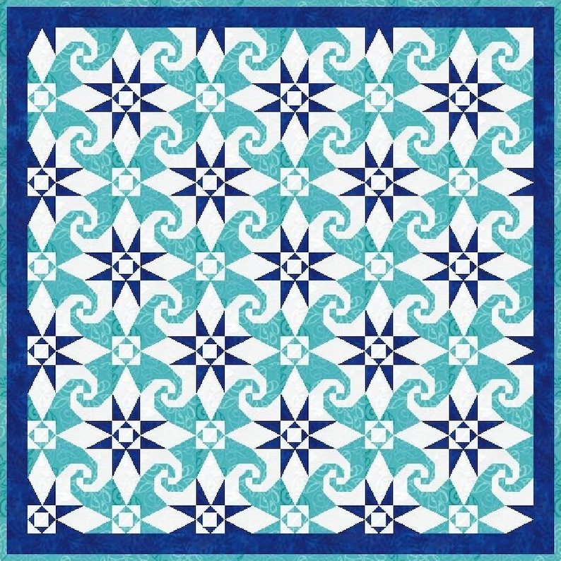 Digital PDF Quilt Block Pattern|storm at Sea and Snail Trail Quilt ...