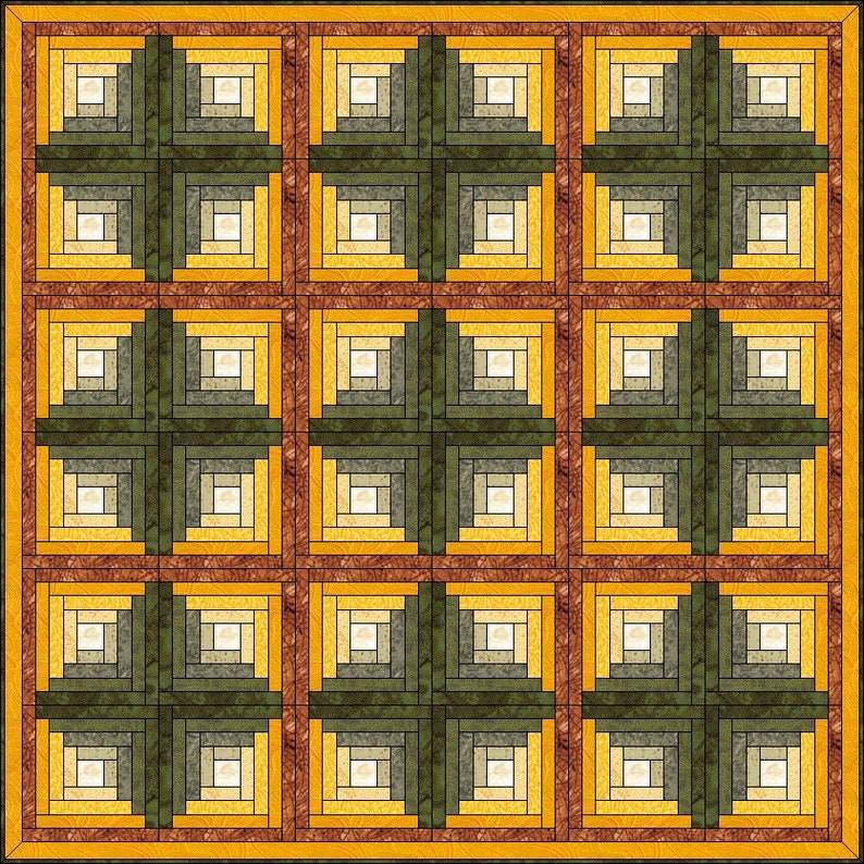 Digital Pdf|classic Log Cabin Quilt Block Pattern|modern Patchwork ...