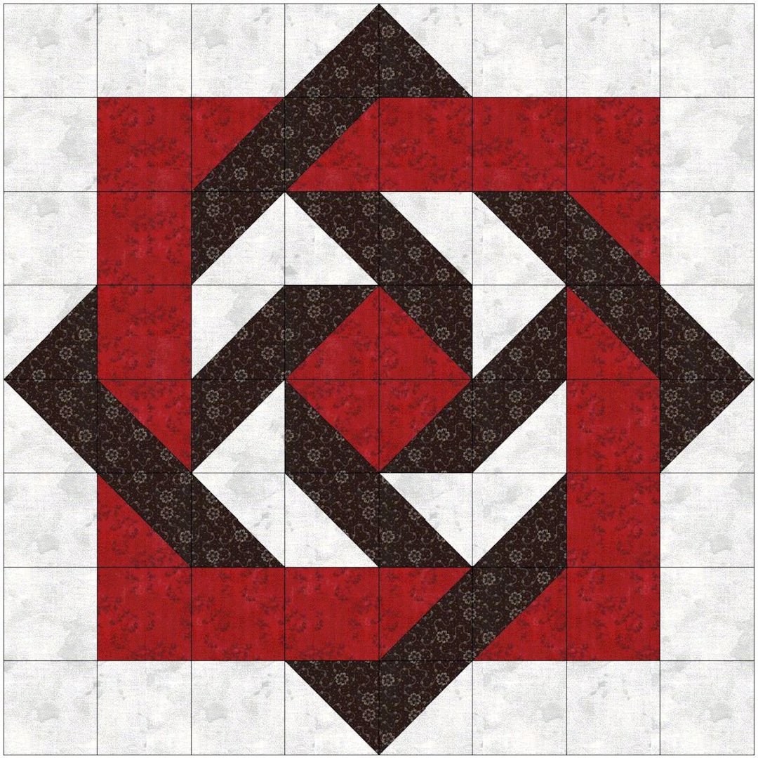 Digital PDF Quilt Block Pattern|interlocked Squares Quilt Block Pattern ...
