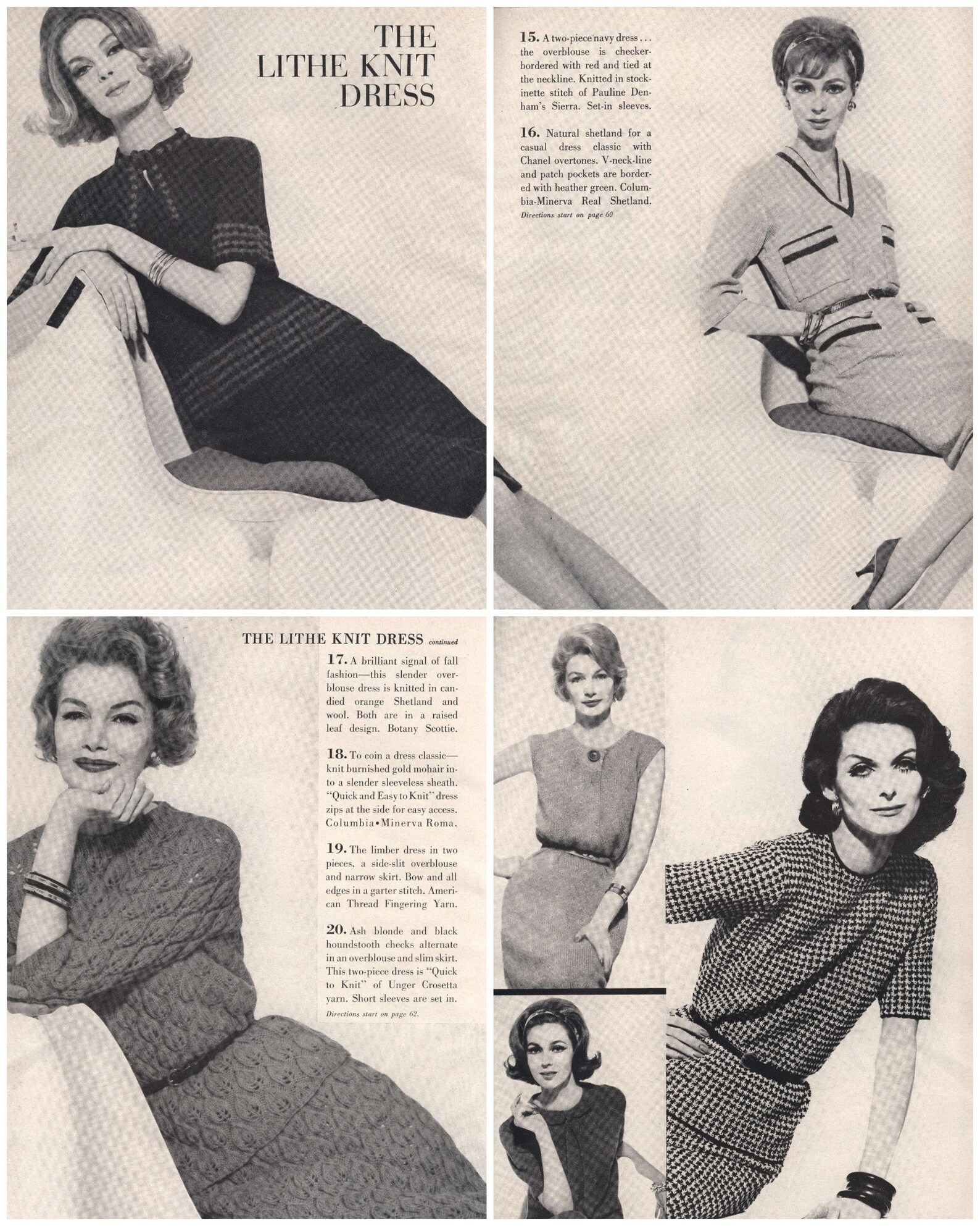 Vintage Vogue Knitting Magazine | Fall-winter 1961 (PDF Pattern) - Etsy