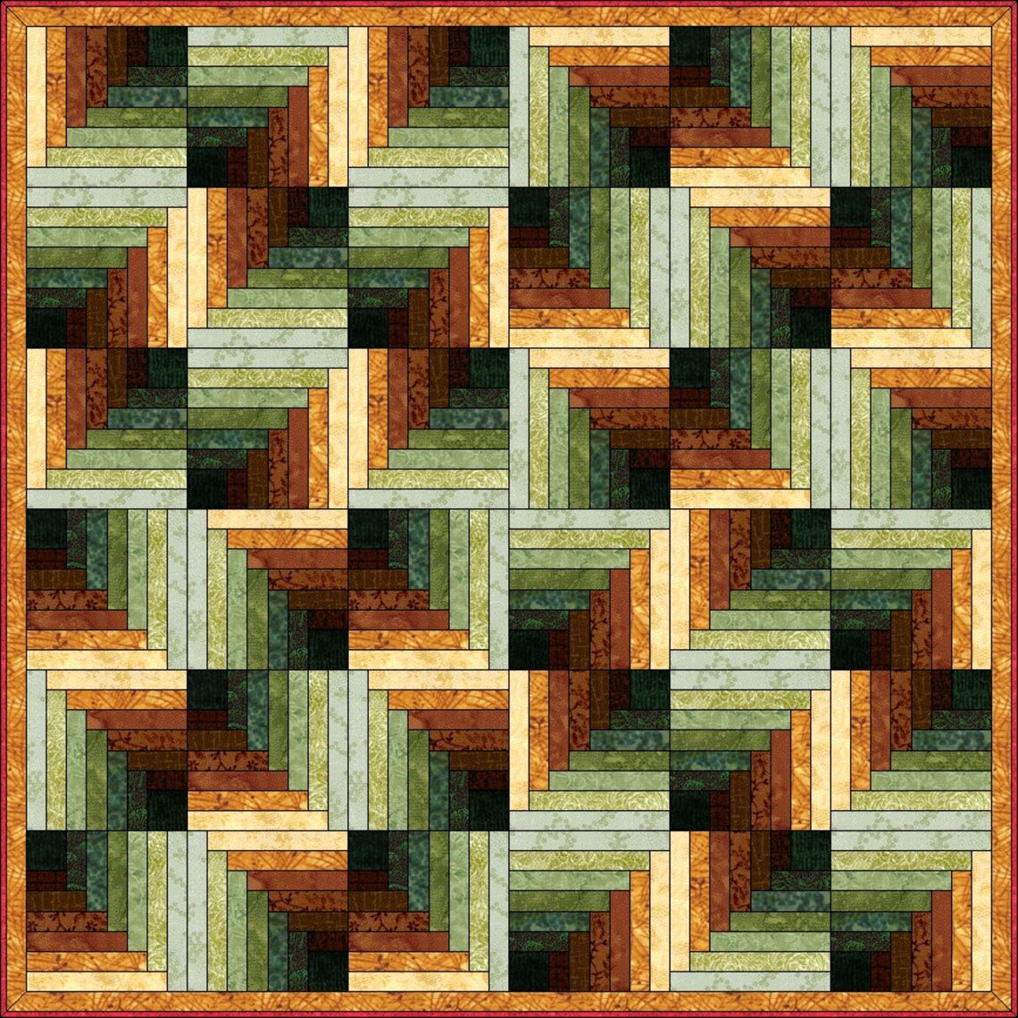 Digital PDF Quilt Block Patternlog Cabin Chevron Quilt - Etsy