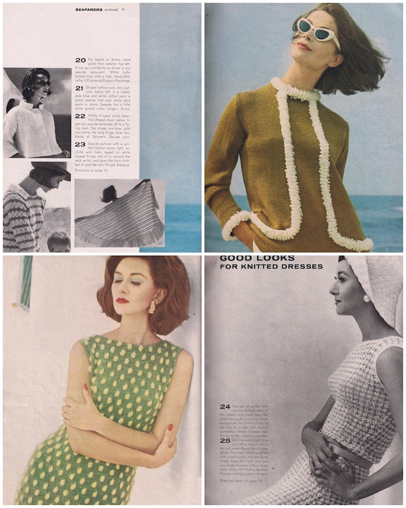 Vintage Knitting Pattern Magazine|vogue Knitting Book|spring-summer ...