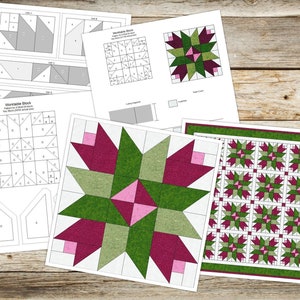 Digital PDF Quilt Block Pattern|tulip Quilt Block Pattern|modern ...