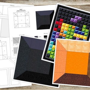 Digital PDF Quilt Pattern|tetris Quilt Pattern|3d Tetris Quilt|modern ...