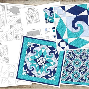 Digital PDF Quilt Block Pattern|snail Trail and Storm at Sea Quilt ...