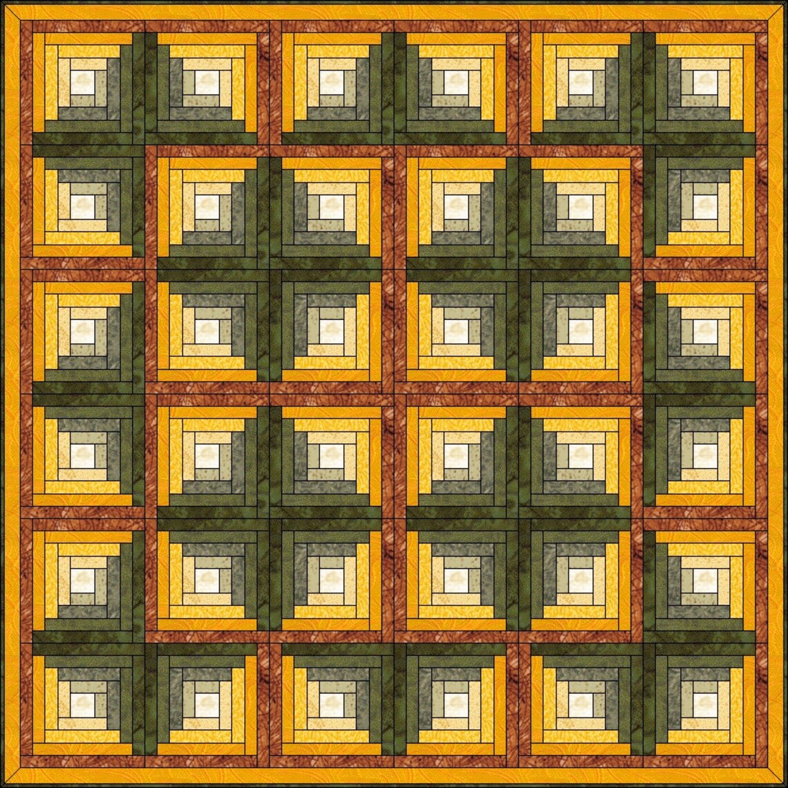 Digital Pdfclassic Log Cabin Quilt Block Patternmodern | Etsy