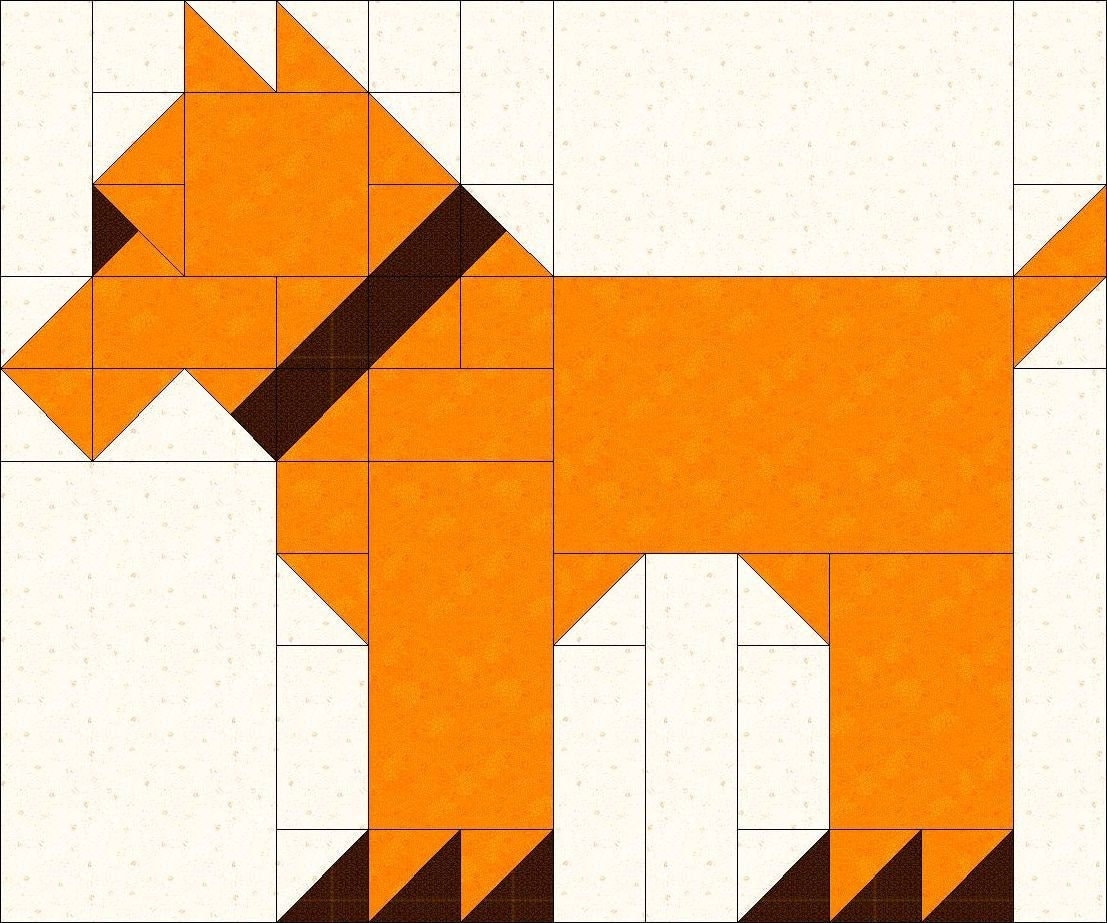 Digital PDF Quilt Block Patternthe Dog Quilt Block | Etsy