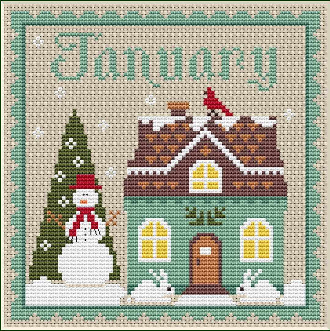 January Cross Stitch Pattern,january Monthly Sampler, Calendar Cross ...