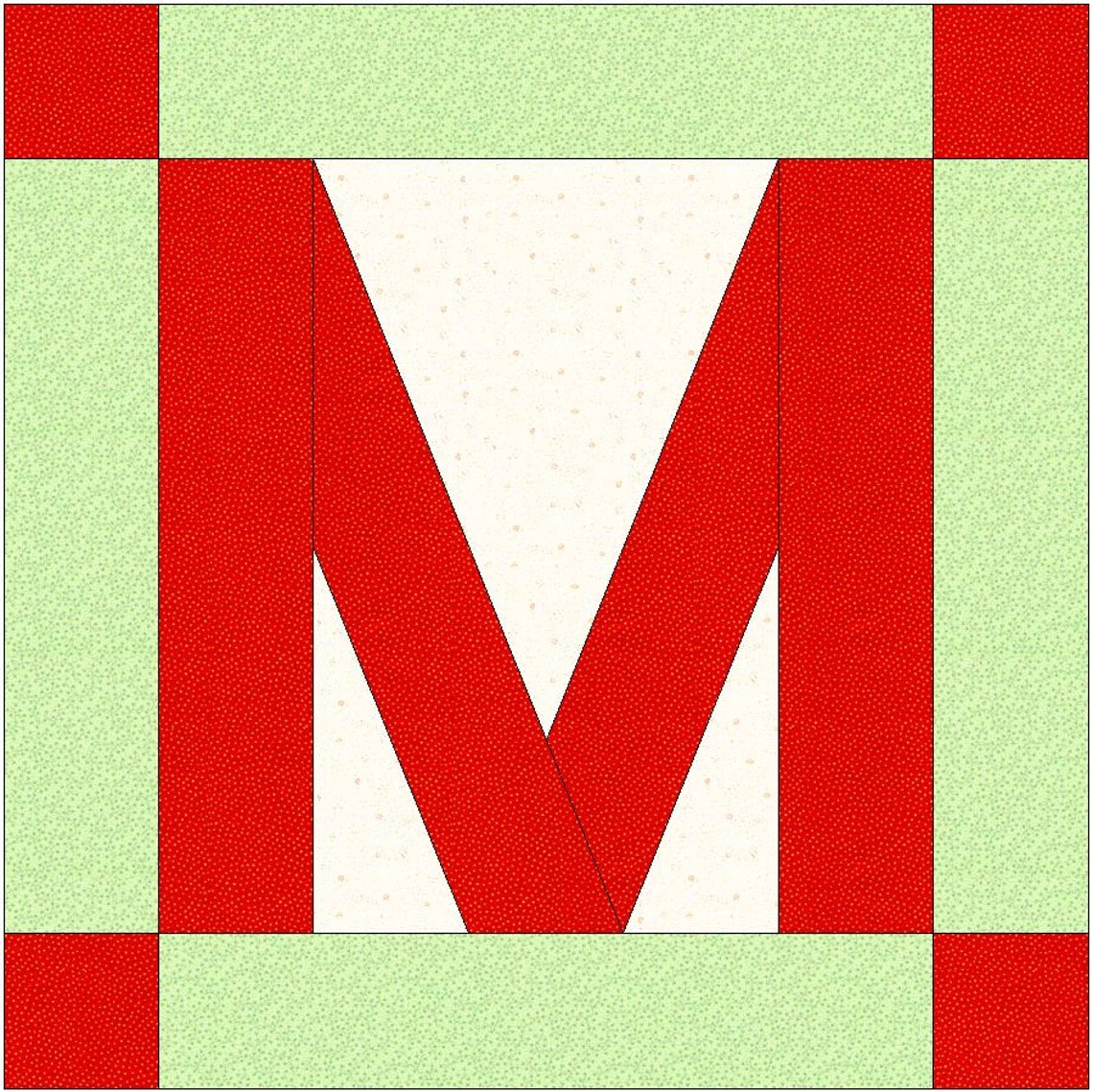 Digital PDF Quilt Block Pattern|alphabet Quilt Block Pattern|modern ...