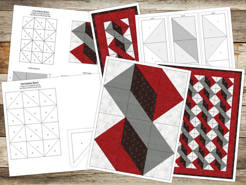 Digital PDF Quilt Block Pattern|twisted Pole Quilt Block Pattern|modern ...