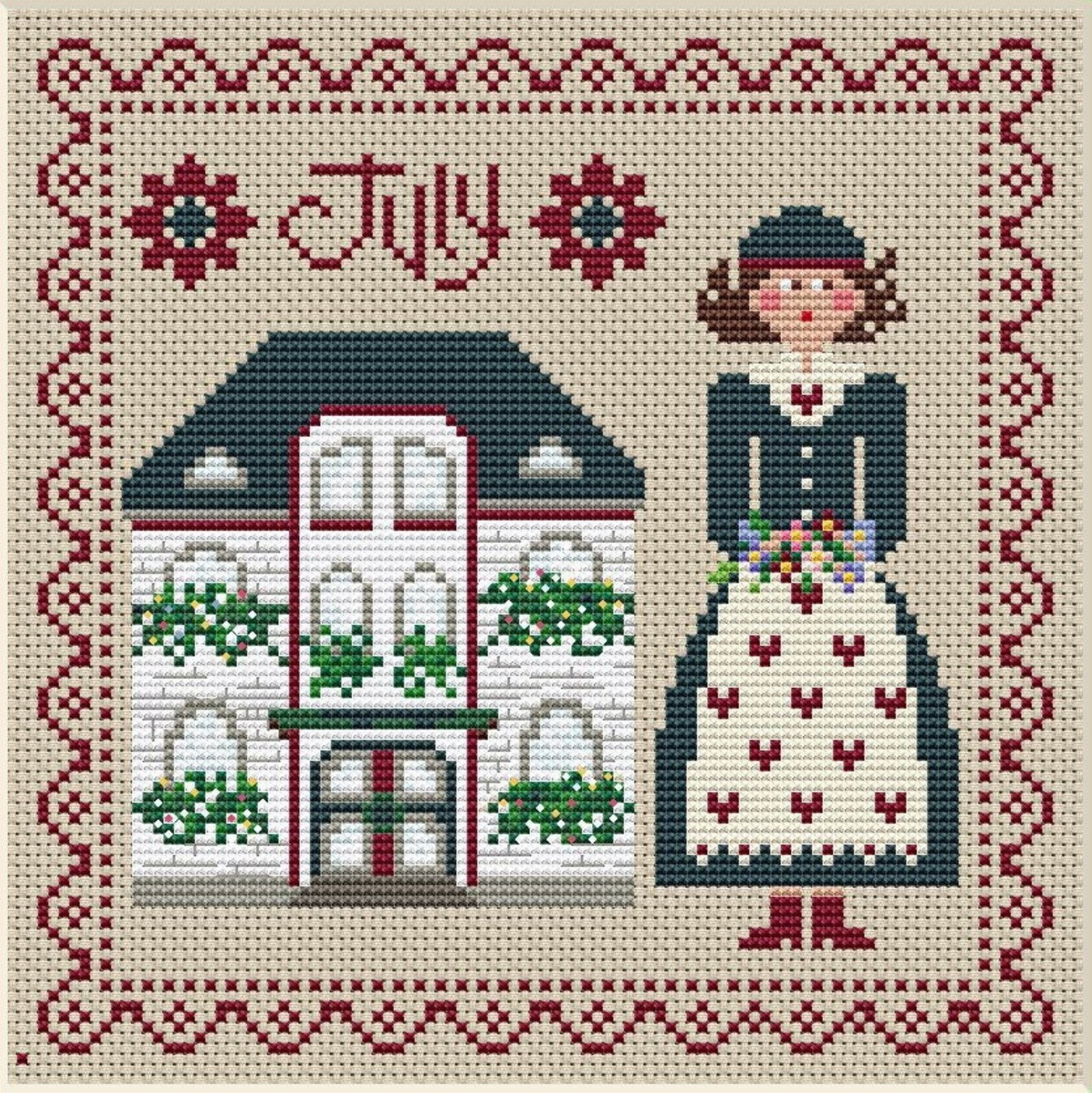 Calendar Girls July Cross Stitch Pattern July Monthly - Etsy