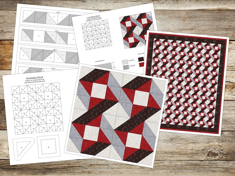 Digital PDF Quilt Block Patterntangled Quilt Pattern | Etsy