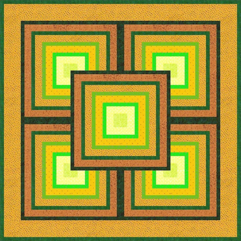 Digital PDF Quilt Block Pattern|quarter Log Cabin Quilt Block Pattern ...