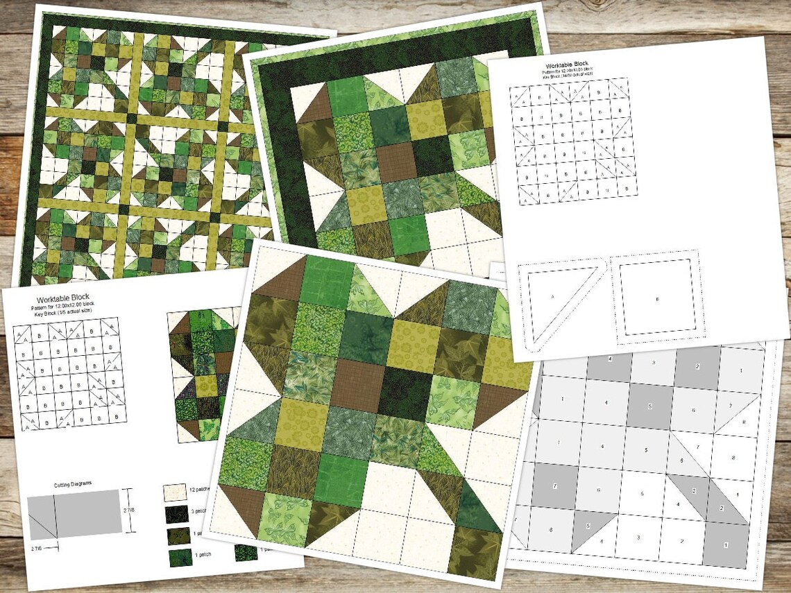 Digital PDF Quilt Block Pattern|leaf Clover Quilt Block Pattern|modern ...