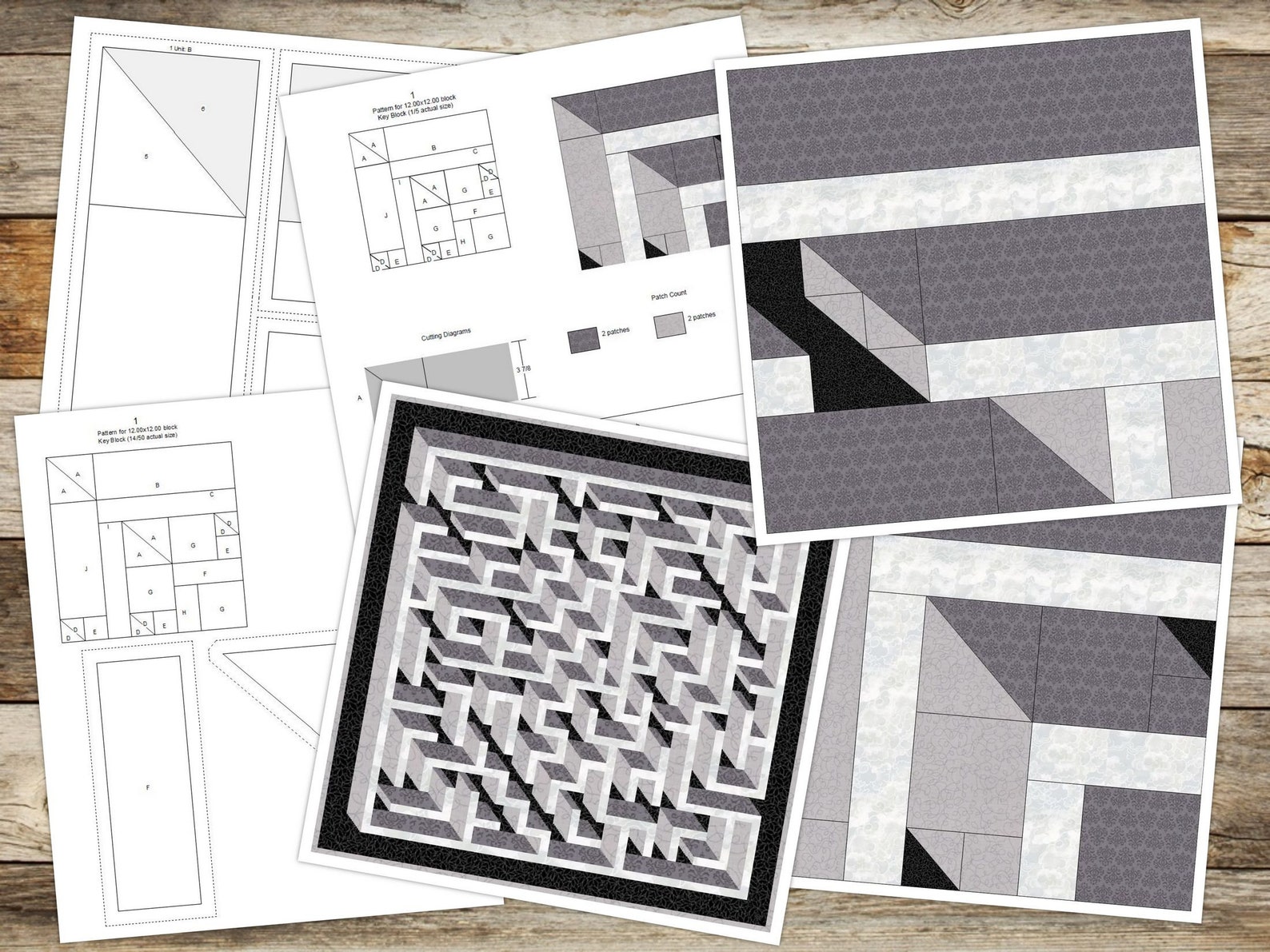 Digital PDF Quilt Pattern3d Maze Labyrinth Quilt - Etsy