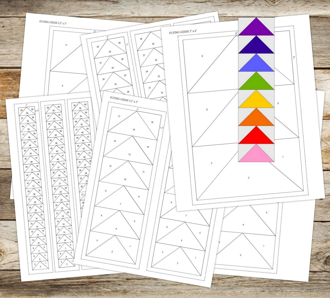 Foundation Paper Piecing (FPP) Templates|flying Geese Quilt Block ...