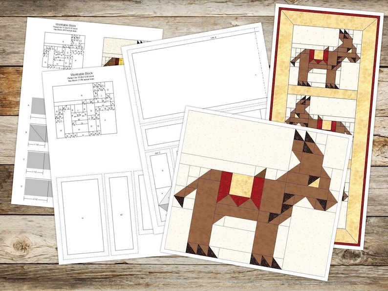 Digital PDF Quilt Block Pattern|giddap Quilt Block Pattern|modern ...