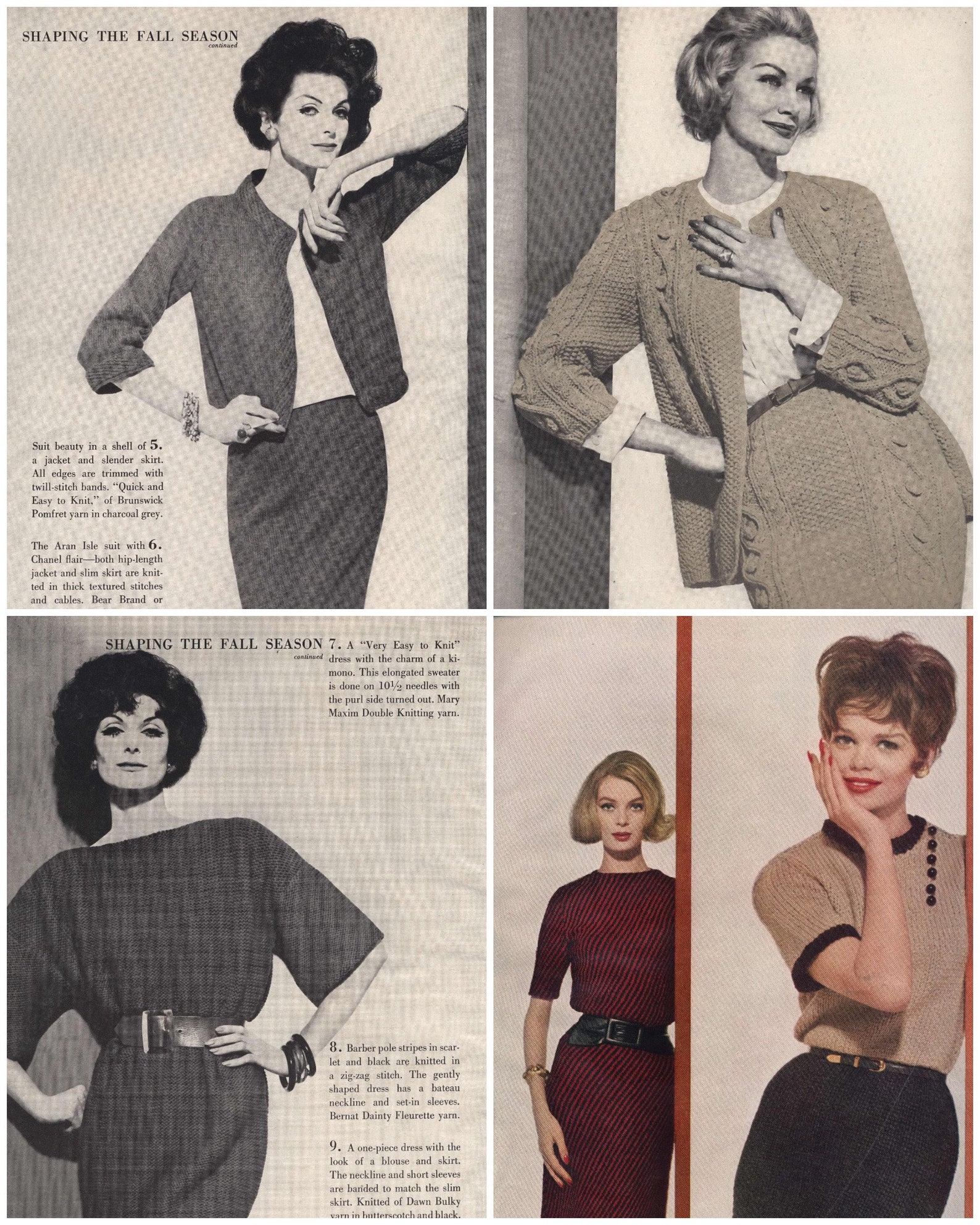 Vintage Vogue Knitting Magazine | Fall-winter 1961 (PDF Pattern) - Etsy