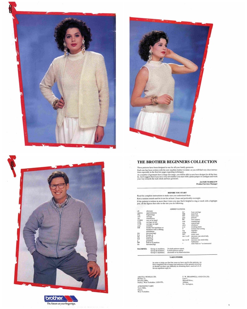 Vintage Knitting Machine Patterns Magazinethe BROTHER - Etsy