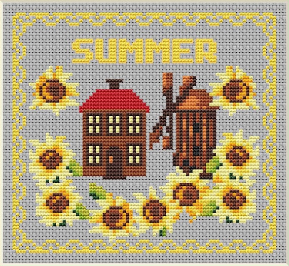 Cross Stitch Pattern Season Summer Cross Stitch Patternmill | Etsy