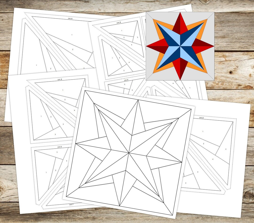 Foundation Paper Piecing FPP Templates|mariners Compass Quilt Block ...