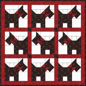 Digital PDF Quilt Block Pattern|dogs Quilt Block Pattern|modern ...