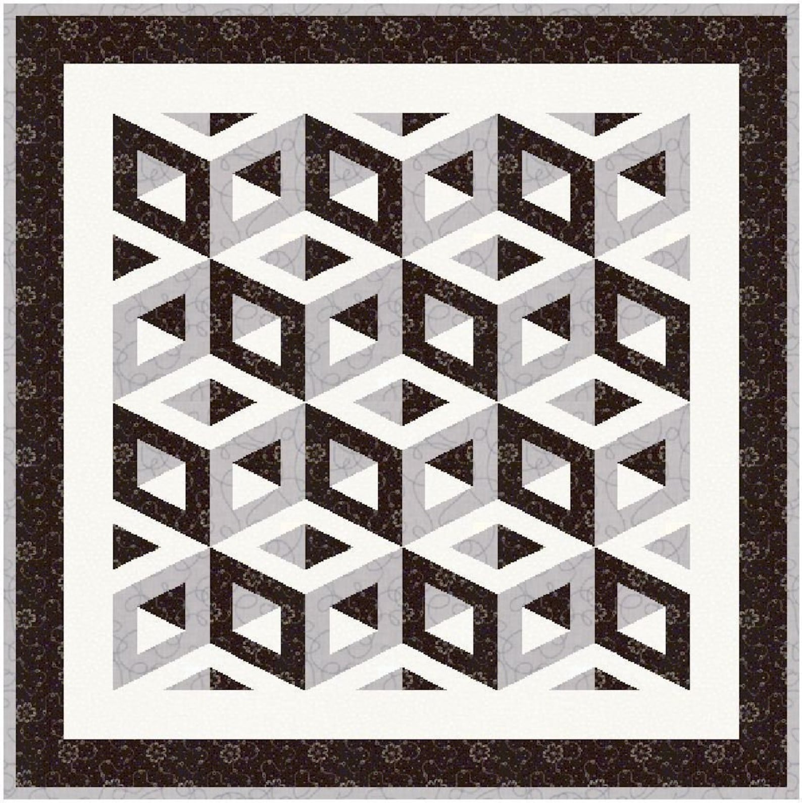 Digital PDF Quilt Block Pattern|3d Illusion Quilt Block Pattern (1)|3D ...