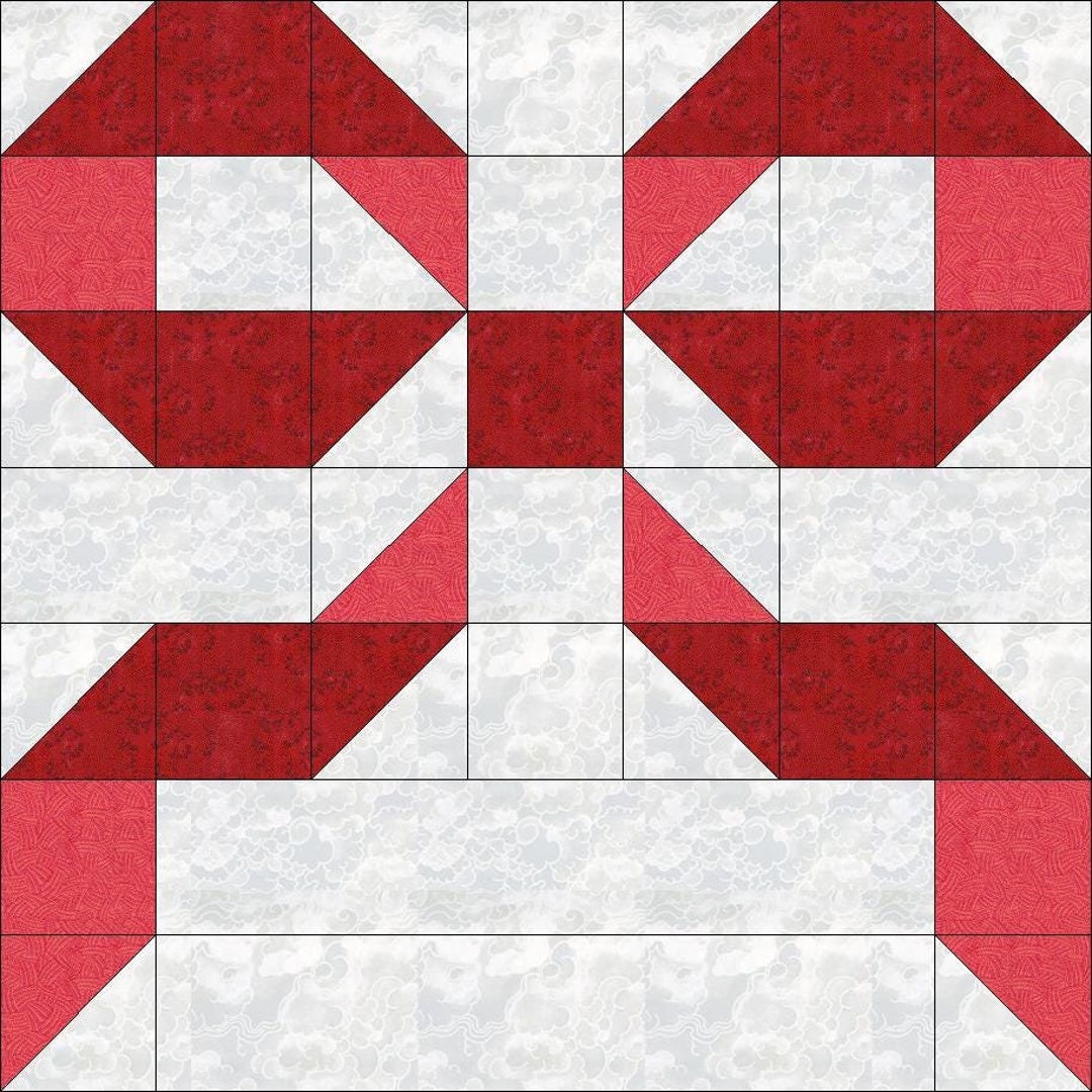Digital PDF | Ribbon Bow Quilt Block Pattern | Modern Patchwork ...