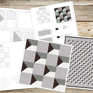 Digital PDF Quilt Block Pattern|3d Illusion Quilt Block Pattern|optical ...