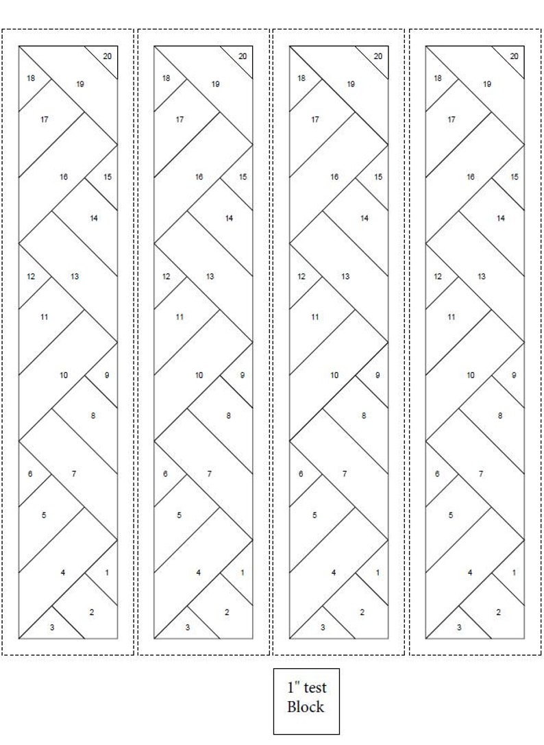 Foundation Paper Piecing (FPP) Templates | Twisted Quilt Border Pattern ...