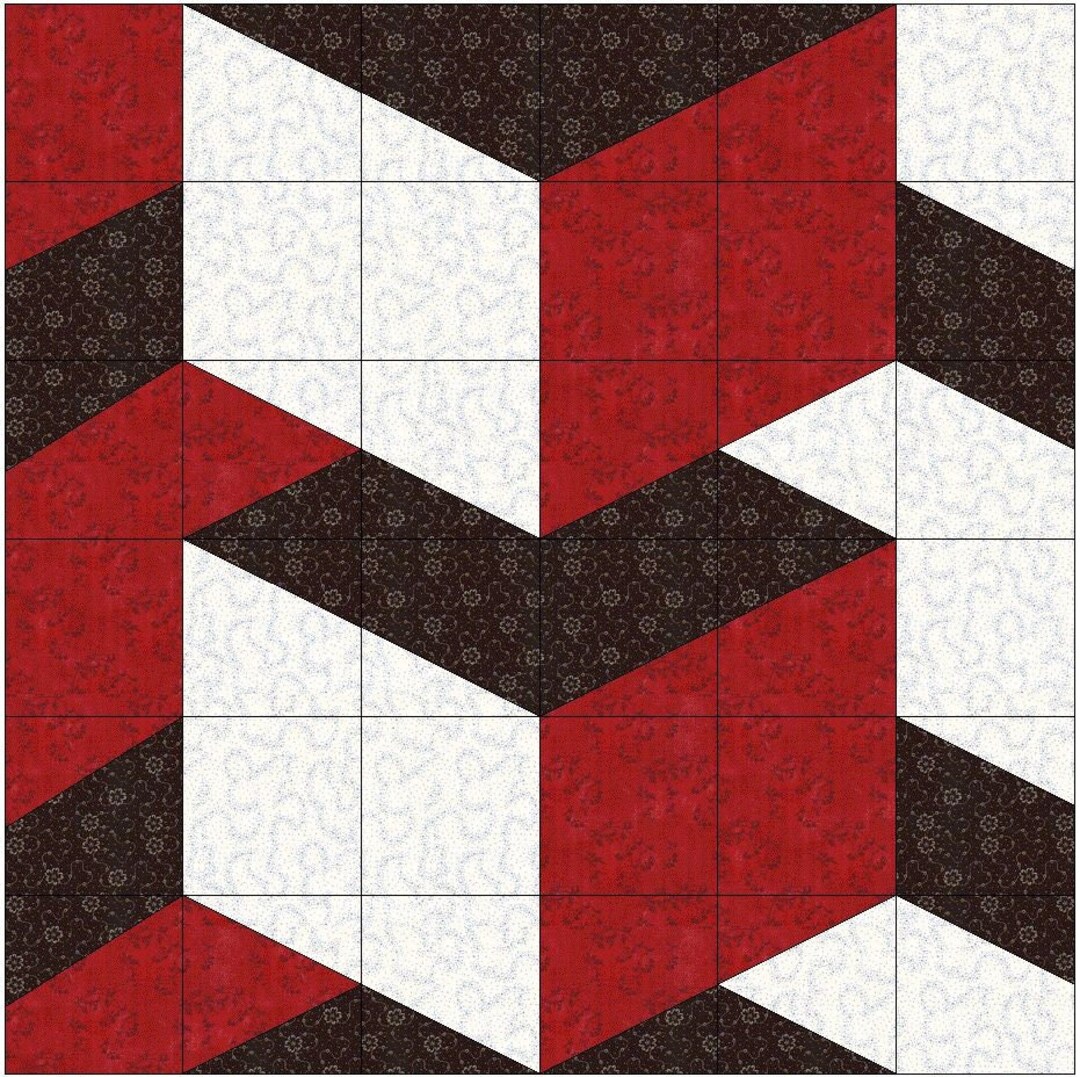 Digital PDF Quilt Block Pattern|3d Design Quilt Block Pattern (2)|3D ...