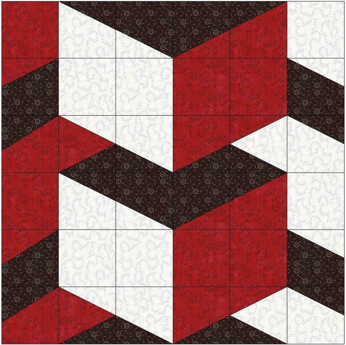 Digital PDF Quilt Block Pattern3d Design Quilt Block Pattern - Etsy