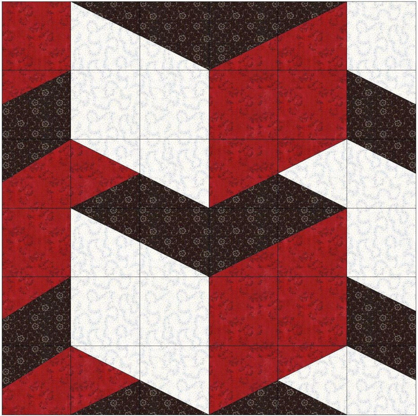 Digital PDF Quilt Block Pattern|3d Design Quilt Block Pattern (2)|3D ...