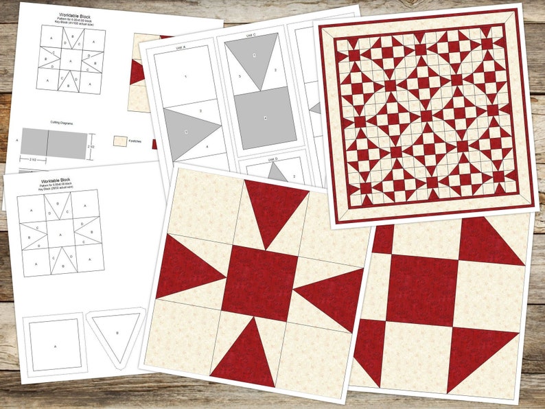 Digital PDF|54-40 or Fight Quilt Block Pattern Two Color|modern ...