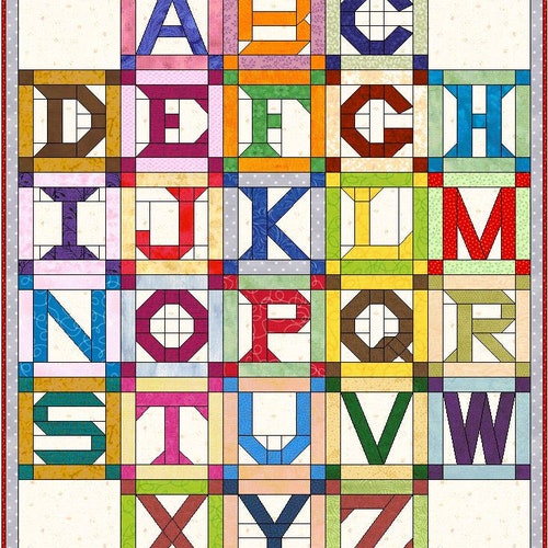 Alphabet Quilt Pattern PDF Digital Download Ribbon Letters - Etsy Canada