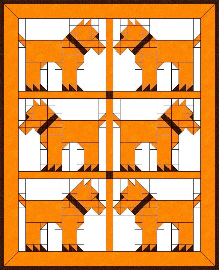 Digital PDF Quilt Block Patternthe Dog Quilt Block | Etsy