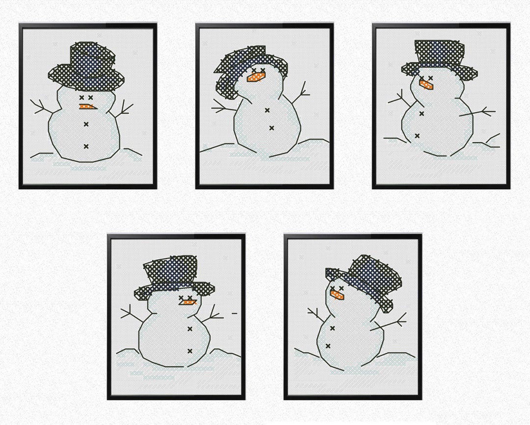 Snowman Cross Stitch Pattern PDF Instant Download Cute Cross Stitch ...
