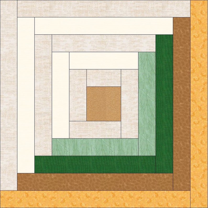 Digital Pdf|log Cabin Cross Quilt Block Pattern|classic Log Cabin ...