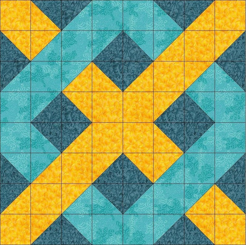 Digital PDF Quilt Block Pattern|kentucky Chain Quilt Block Pattern ...