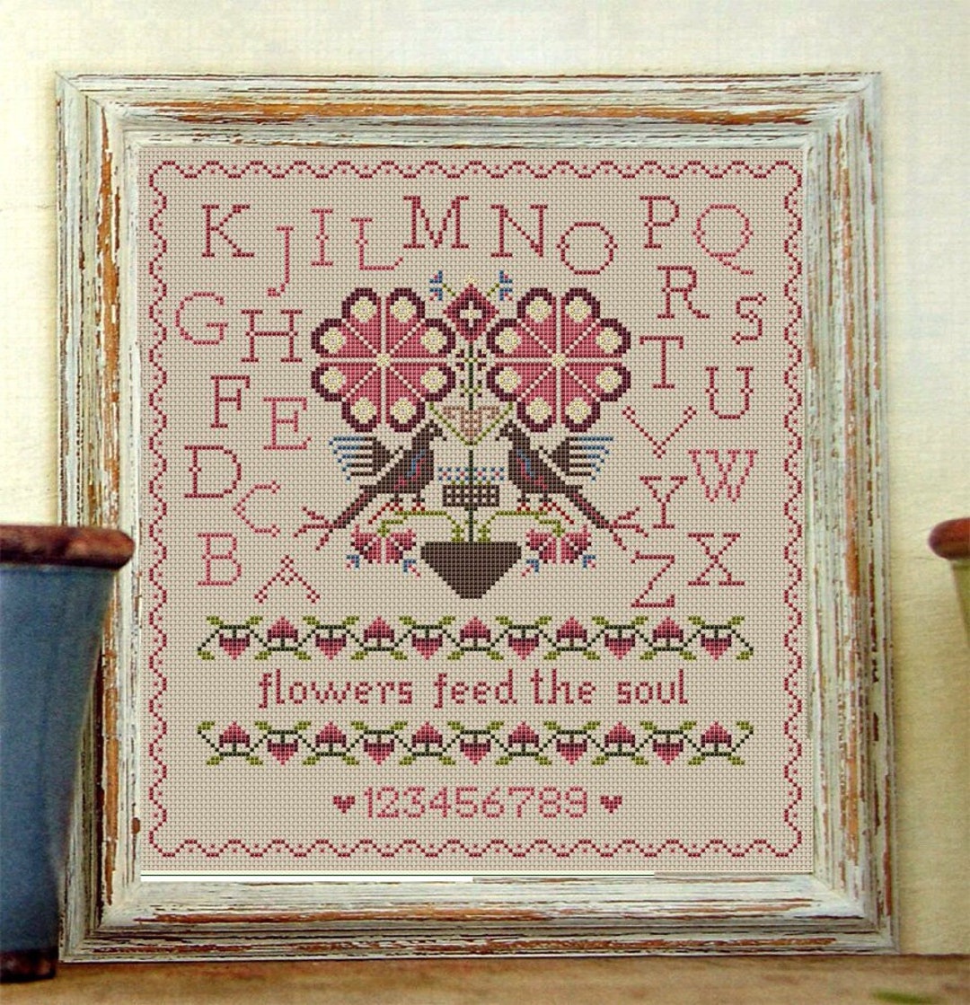 Mini Quaker, Patriotic Decor, Alphabet,cross Stitch Pattern,flowers ...