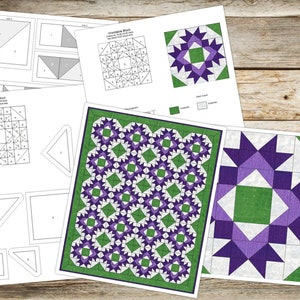 Digital PDF Quilt Block Pattern|thistle Bloom Quilt Block Pattern ...