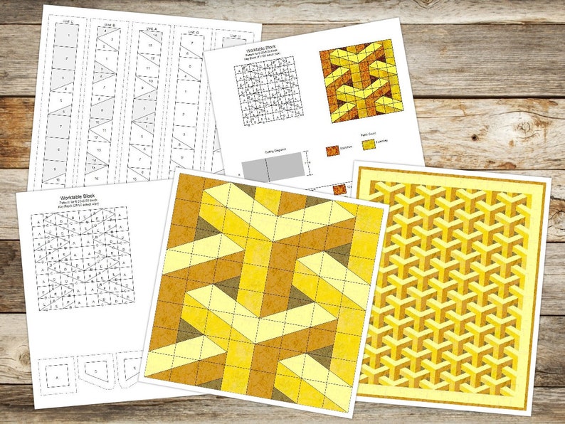 Digital PDF Quilt Block Pattern|escher Quilt Block Pattern|optical ...