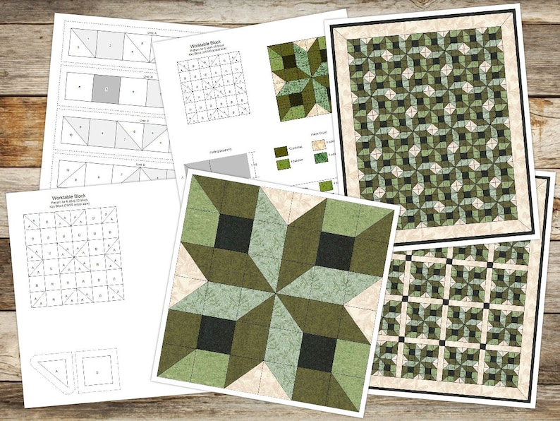 Digital PDF Quilt Block Pattern|boxy Star Quilt Block Pattern|modern ...