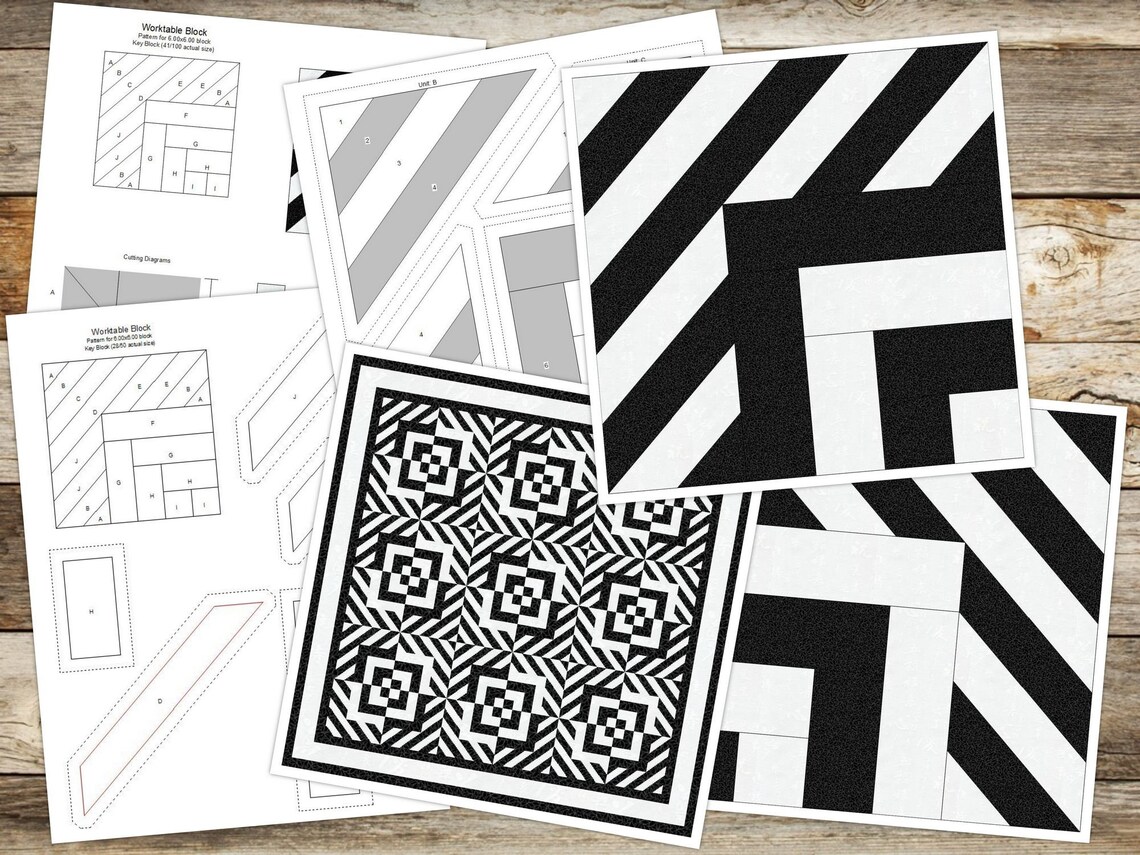 Digital PDF Quilt Block Pattern|optical Illusion Block Pattern (5 ...