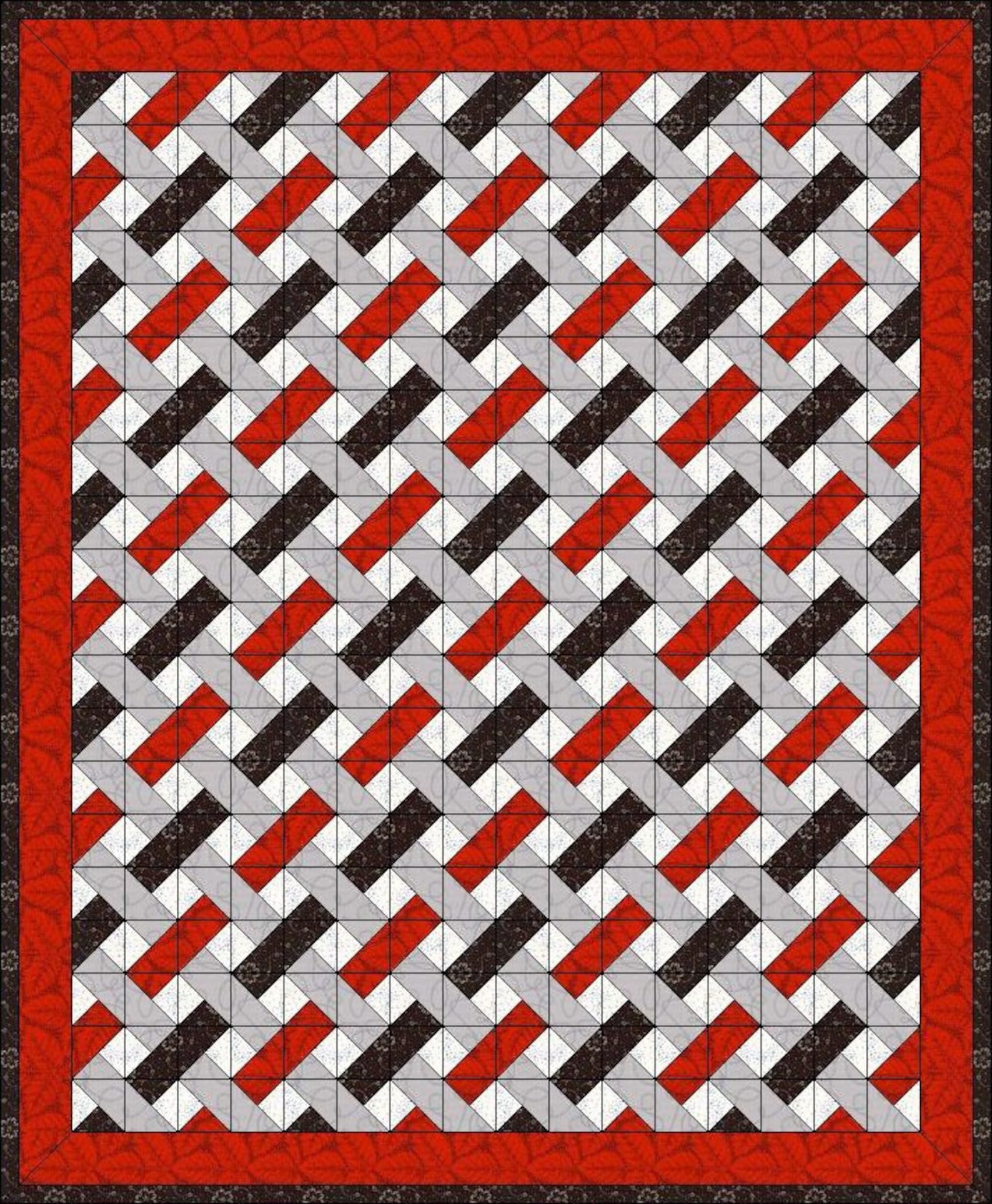 Digital PDF Quilt Block Pattern|easy Woven Quilt Block Pattern|modern ...