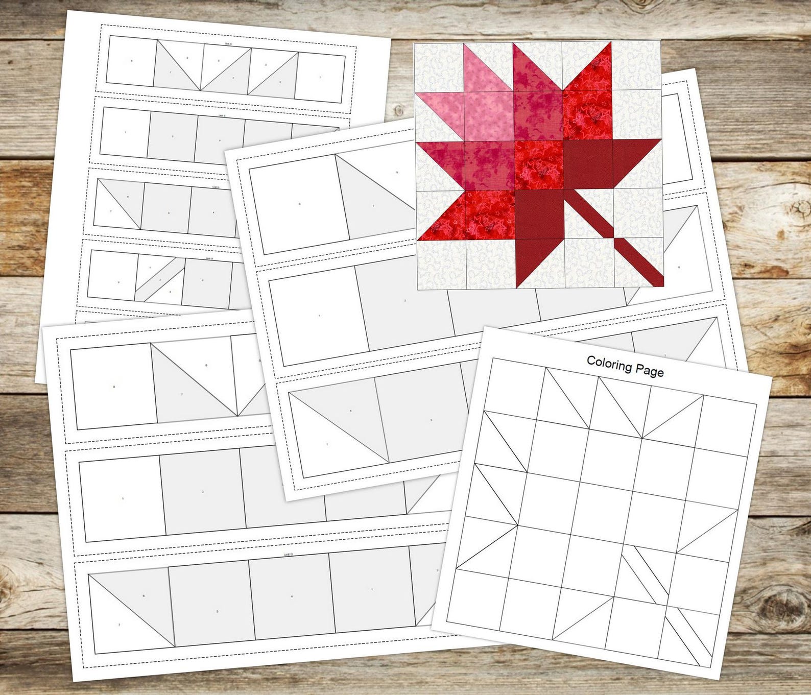 Foundation Paper Piecing (FPP) Templates, Maple Leaf Quilt Block ...